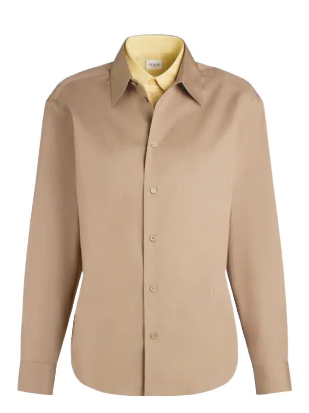 TOD'S Tod's Long-Sleeve Buttoned Shirt with Back Belt and Monogram Detail